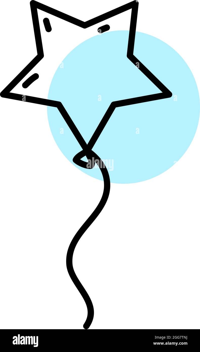 Blue star balloon, illustration, on a white background Stock Vector ...