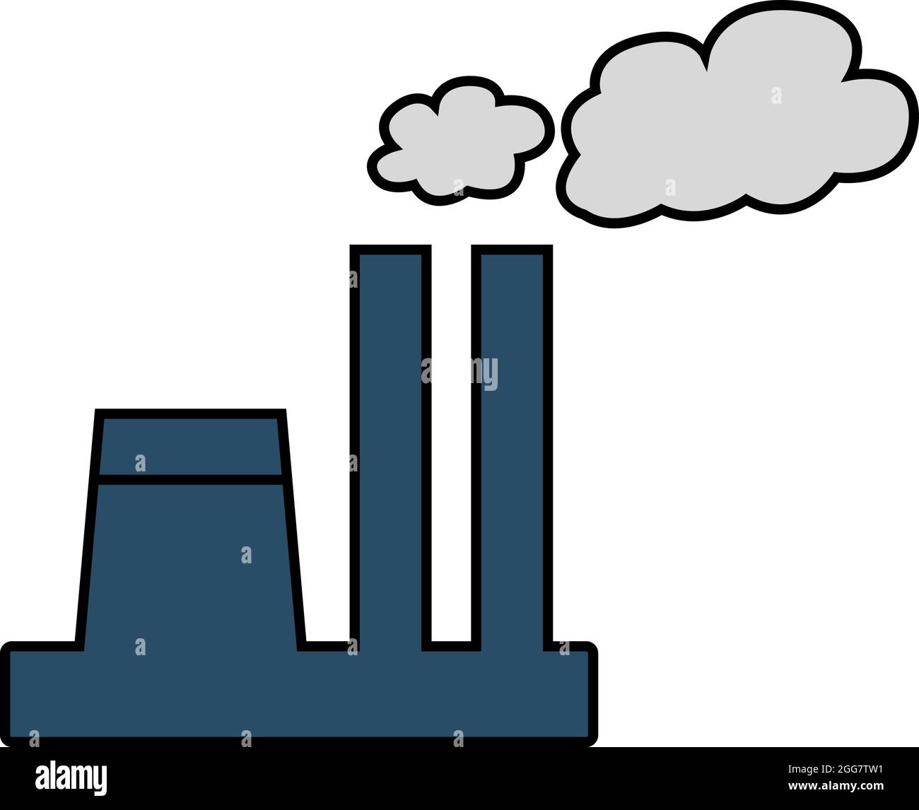 Blue factory, illustration, on a white background Stock Vector Image ...