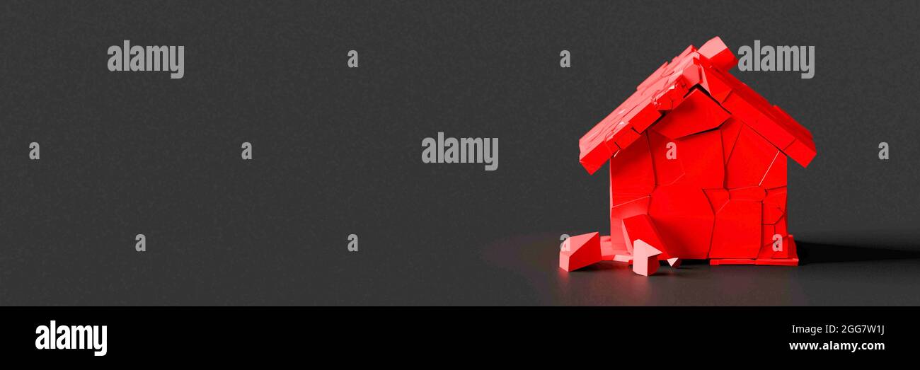 Broken house, housing market metaphor Stock Photo - Alamy