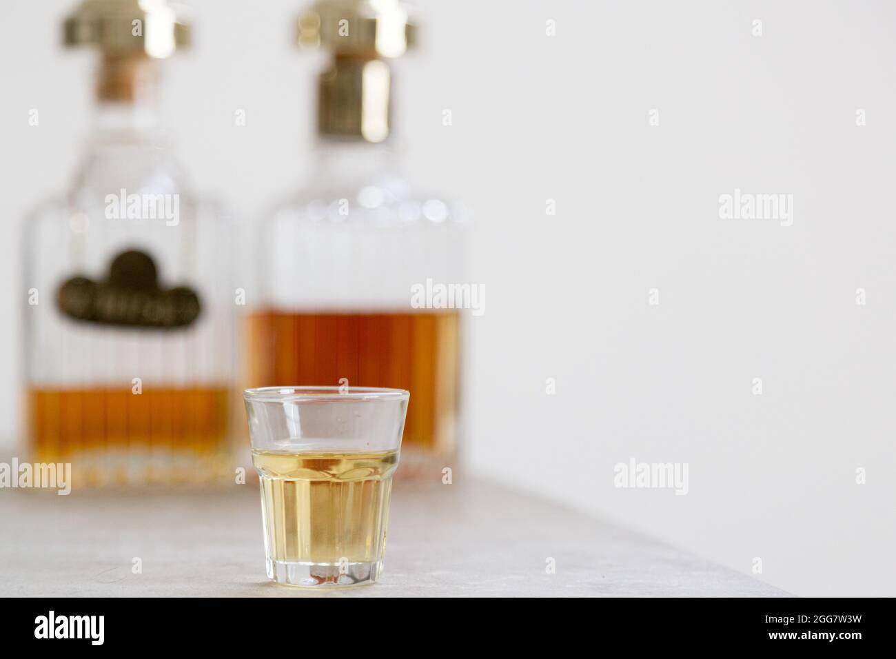Alcoholic spirits and drinks concept background, with copy space Stock ...