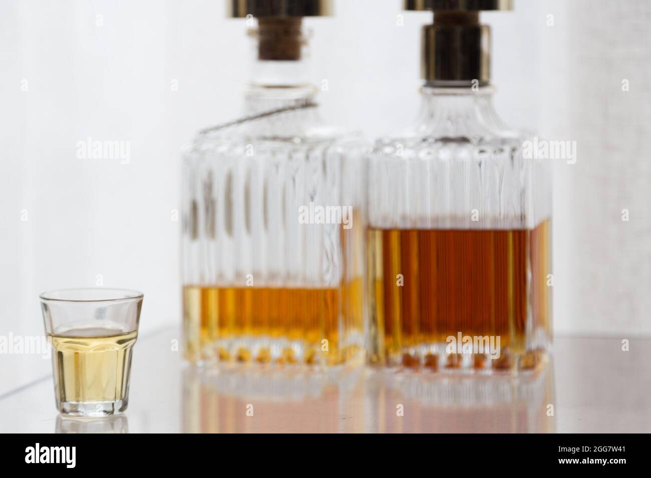 Alcoholic spirits and drinks concept background, with copy space Stock ...