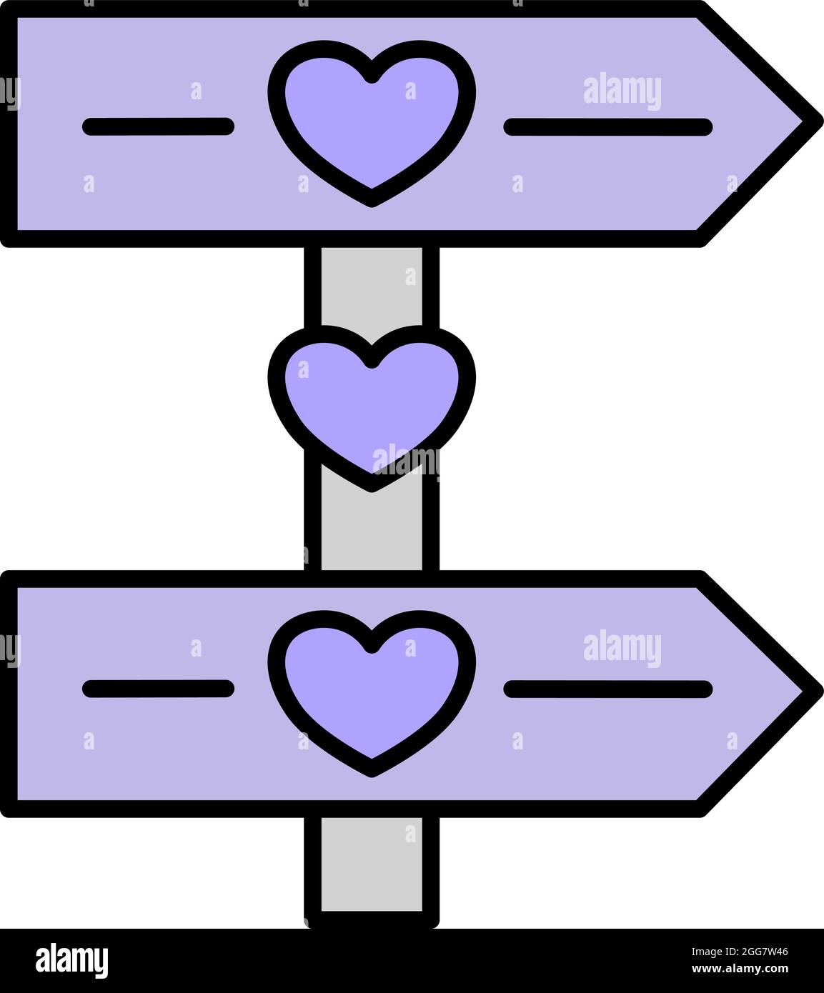 One way purple billboard, illustration, on a white background Stock ...