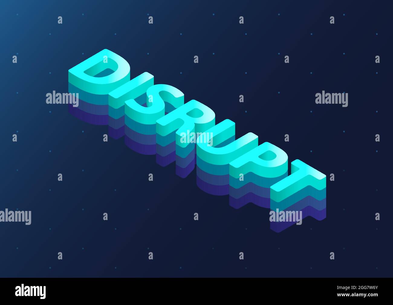 3d isometric word Disrupt as vector illustration. Disruption concept ...