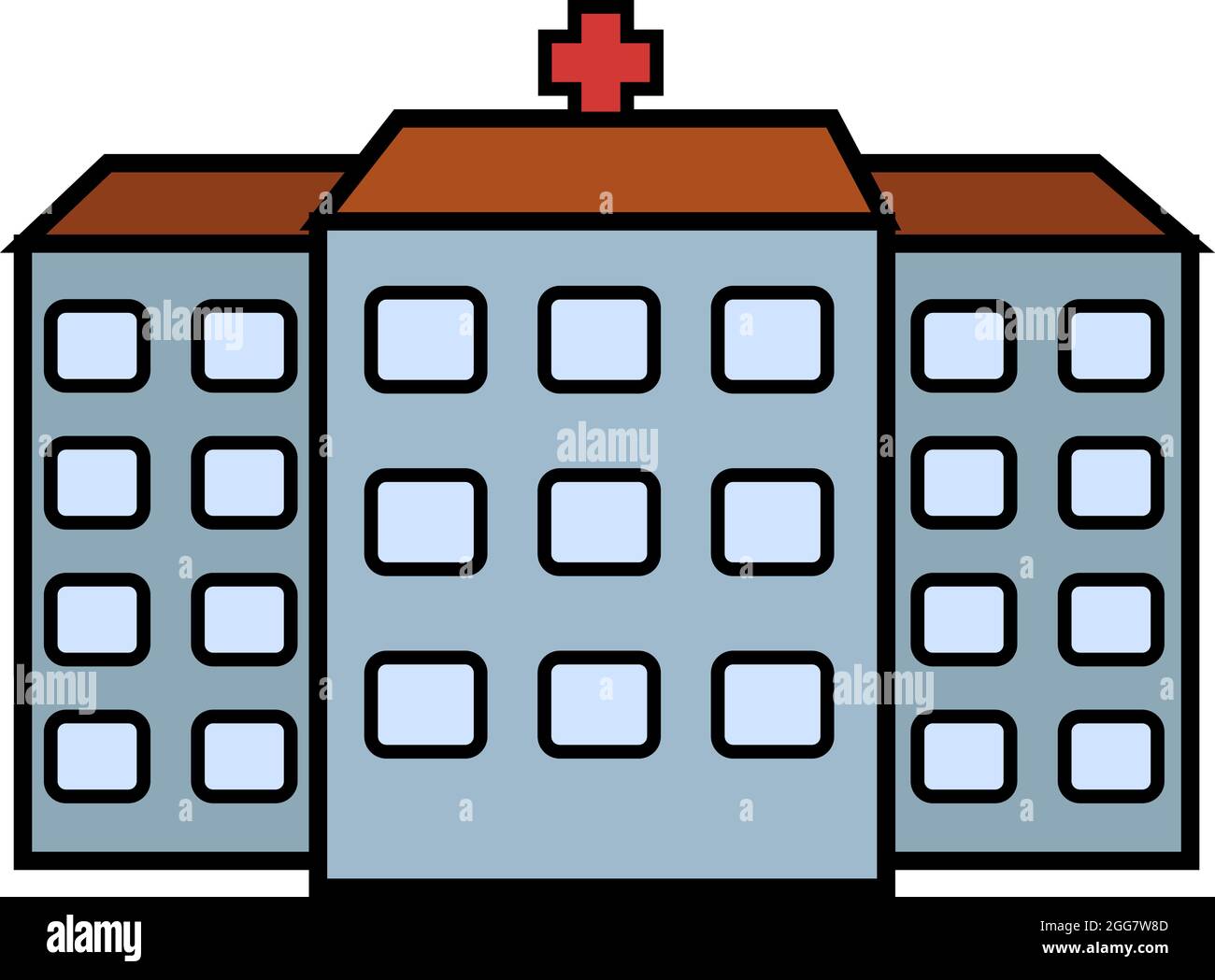 Blue hospital, illustration, on a white background Stock Vector Image & Art - Alamy