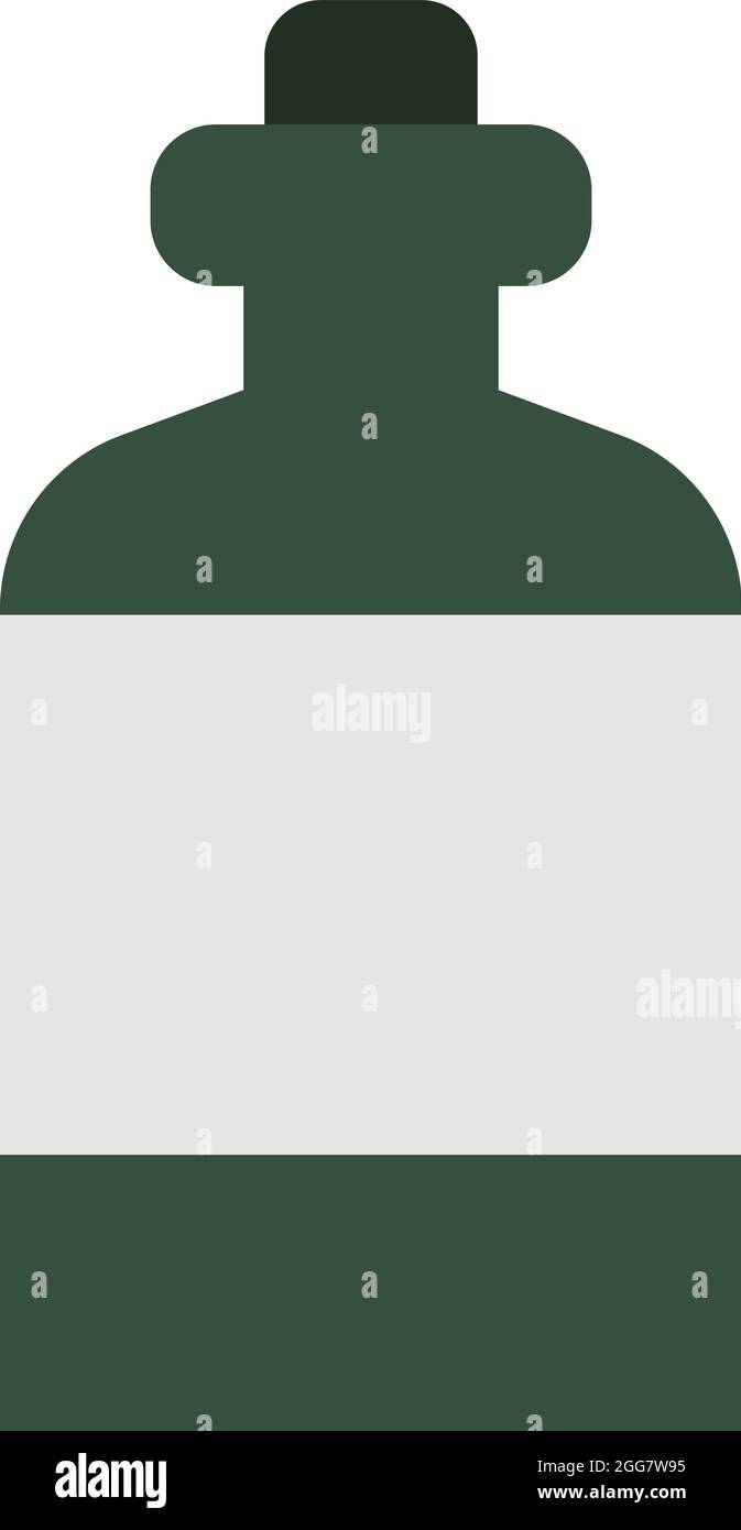 Green alcohol bottle, illustration, on a white background Stock Vector ...