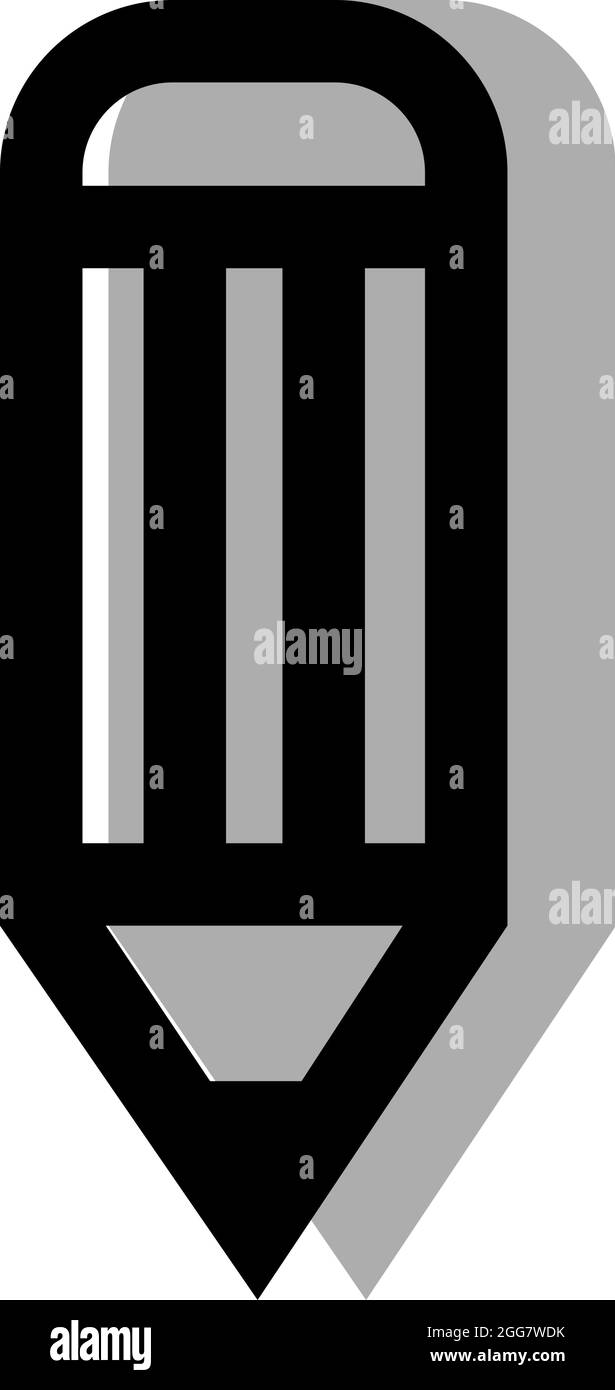 Grey pencil, illustration, on a white background Stock Vector Image ...