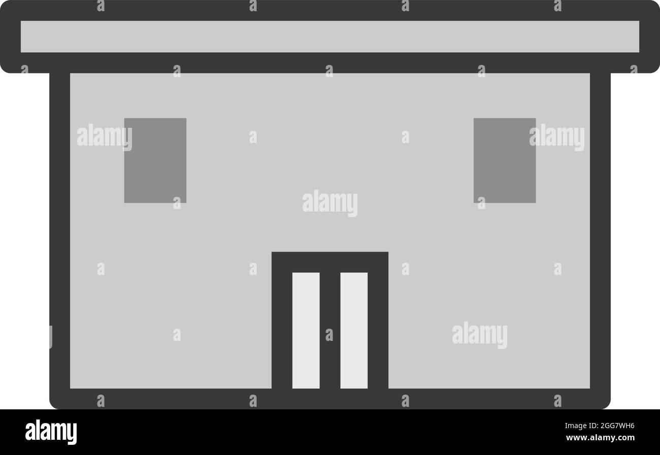 Grey shop building, illustration, on a white background Stock Vector ...