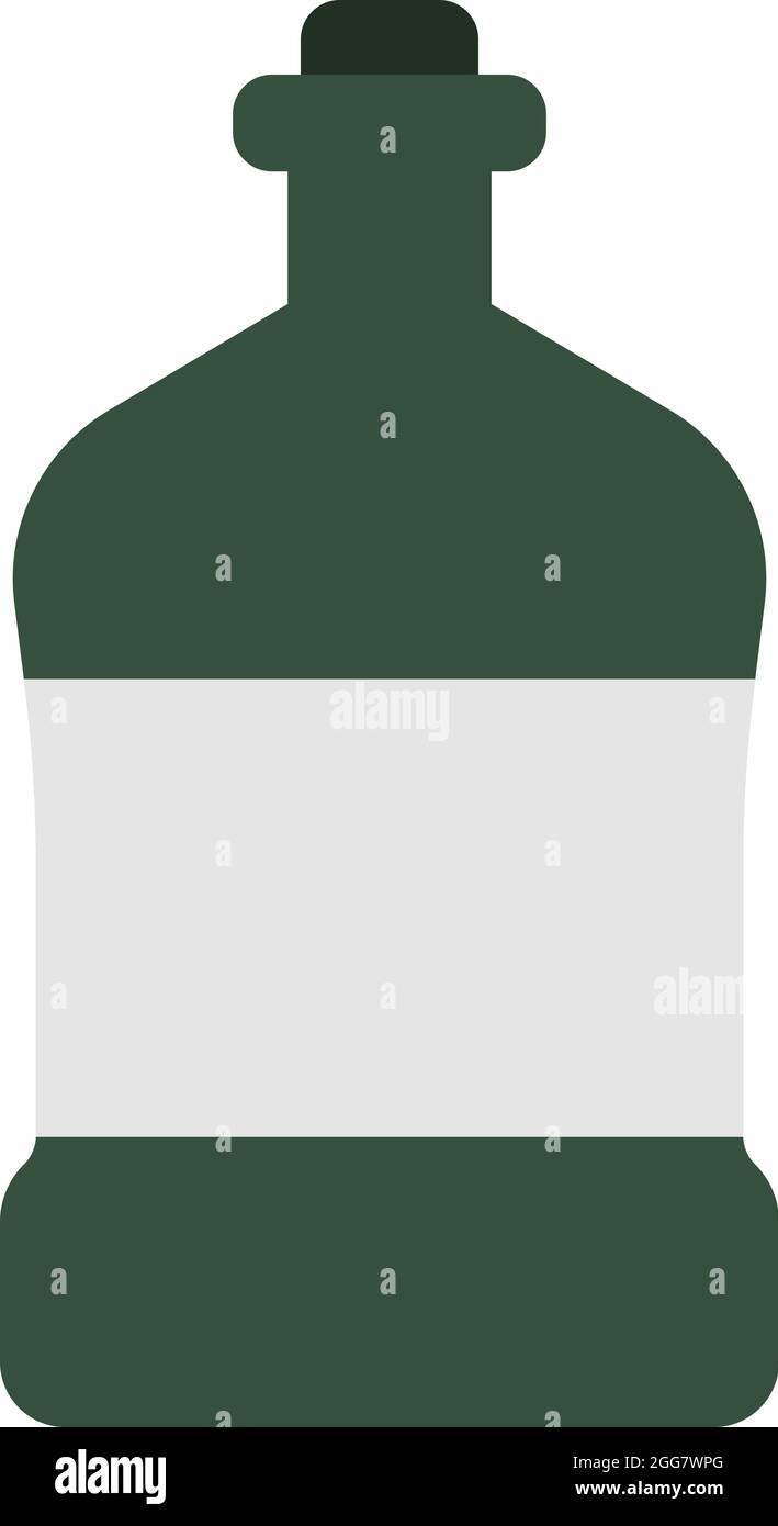Green brandy bottle, illustration, on a white background Stock Vector ...