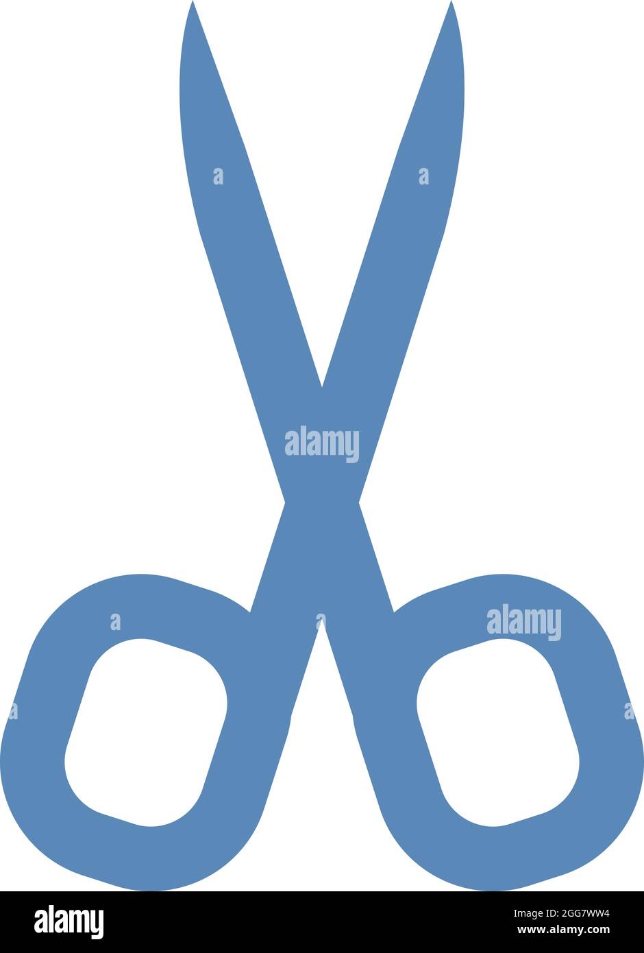 Blue scissors, illustration, on a white background Stock Vector Image ...