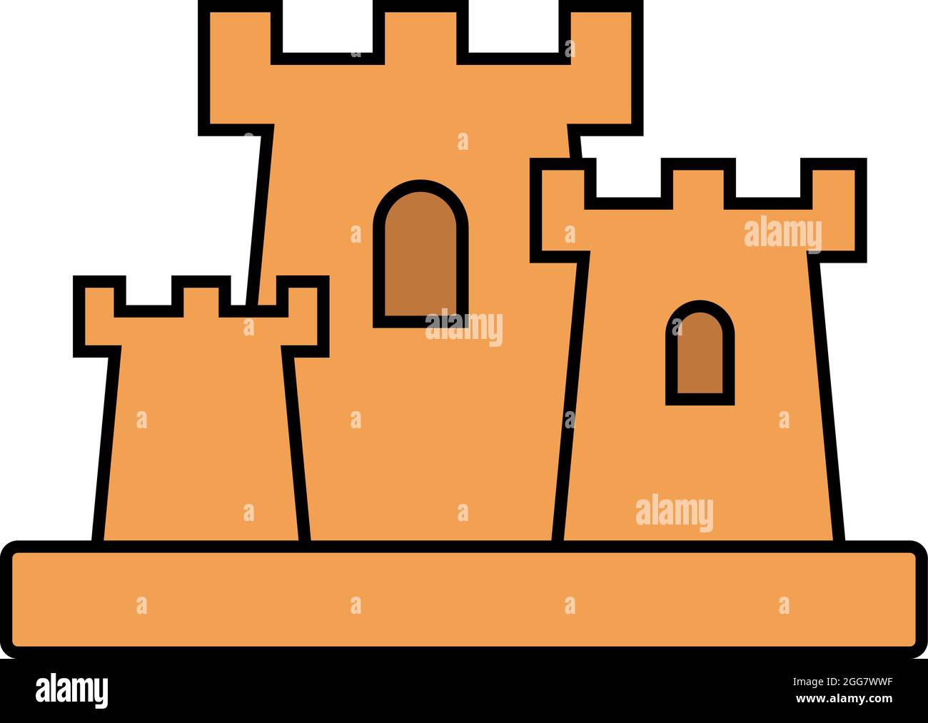 Sandcastle on a beach Stock Vector Images - Alamy