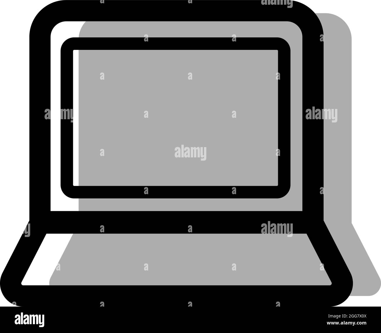 Grey laptop, illustration, on a white background Stock Vector Image ...