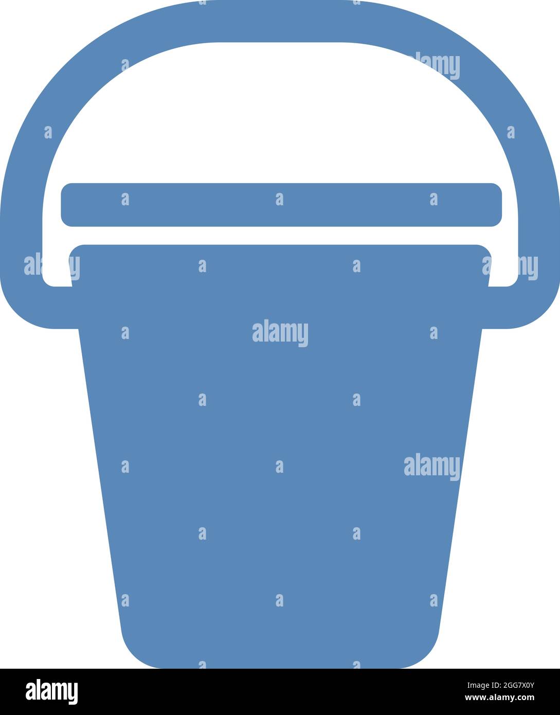 Blue bucket, illustration, on a white background Stock Vector Image ...