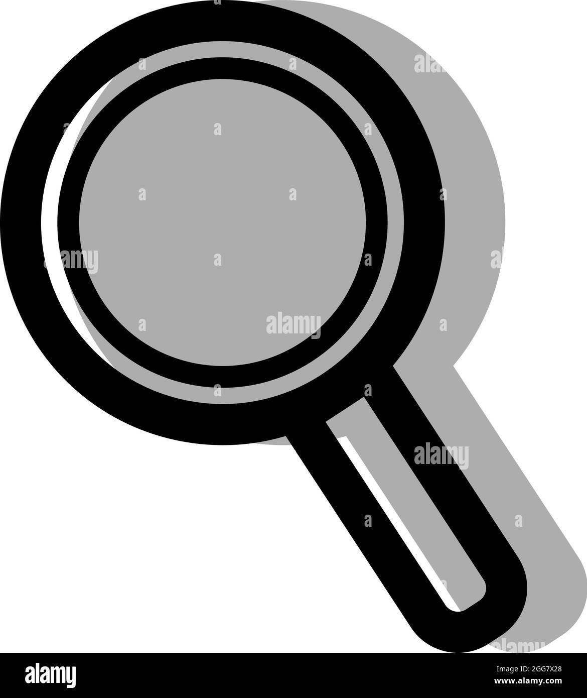 Grey magnifier, illustration, on a white background Stock Vector Image ...