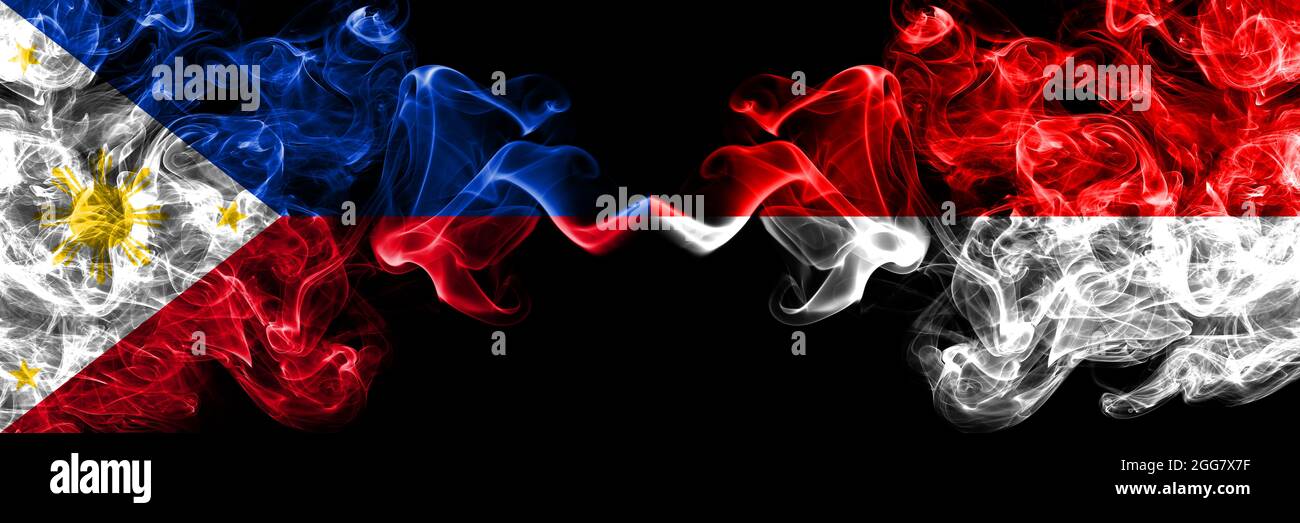 Philippines, Filipino vs Indonesia, Indonesian smoke flags side by side ...