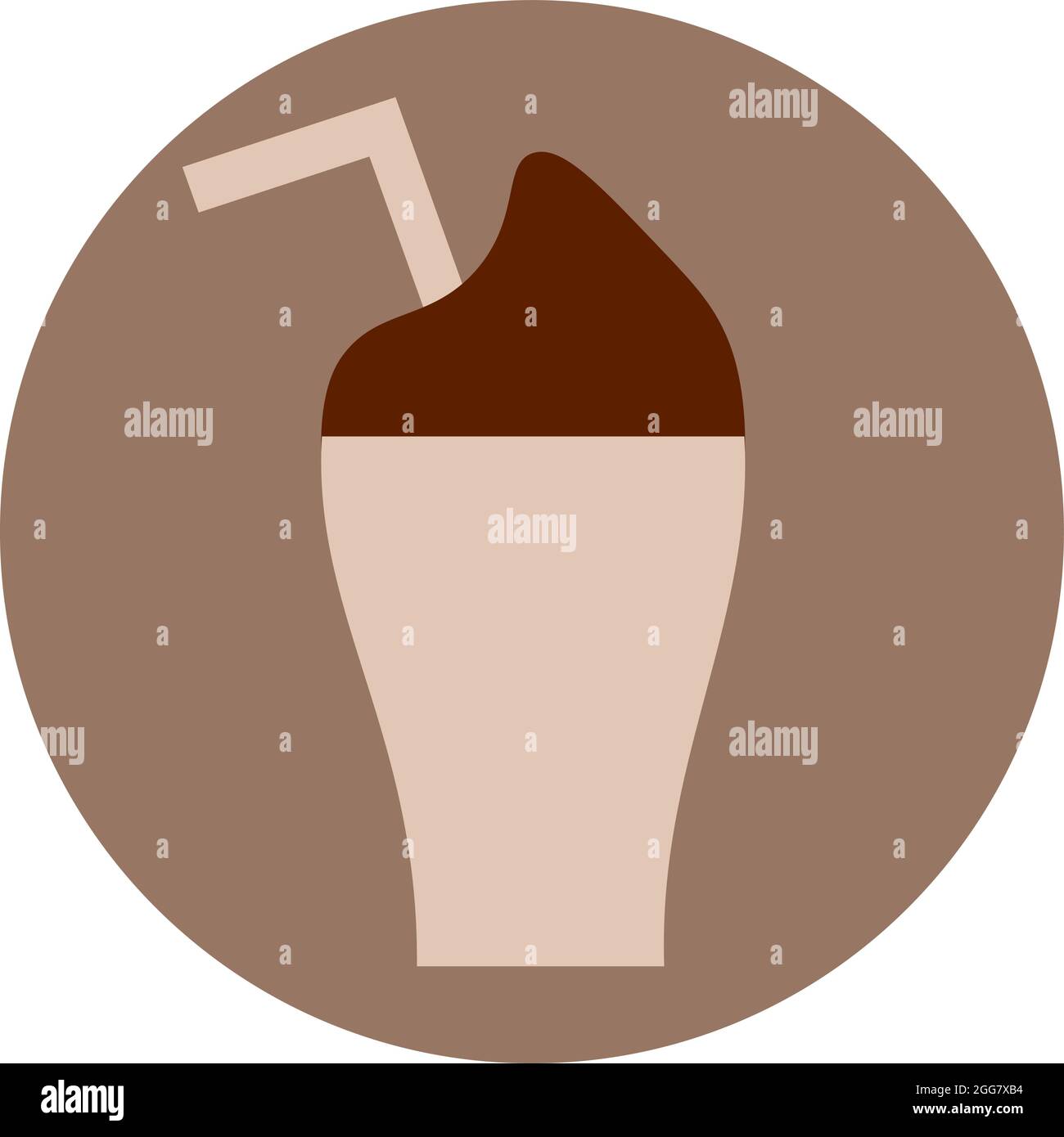 Iced coffee, illustration, on a white background Stock Vector Image ...