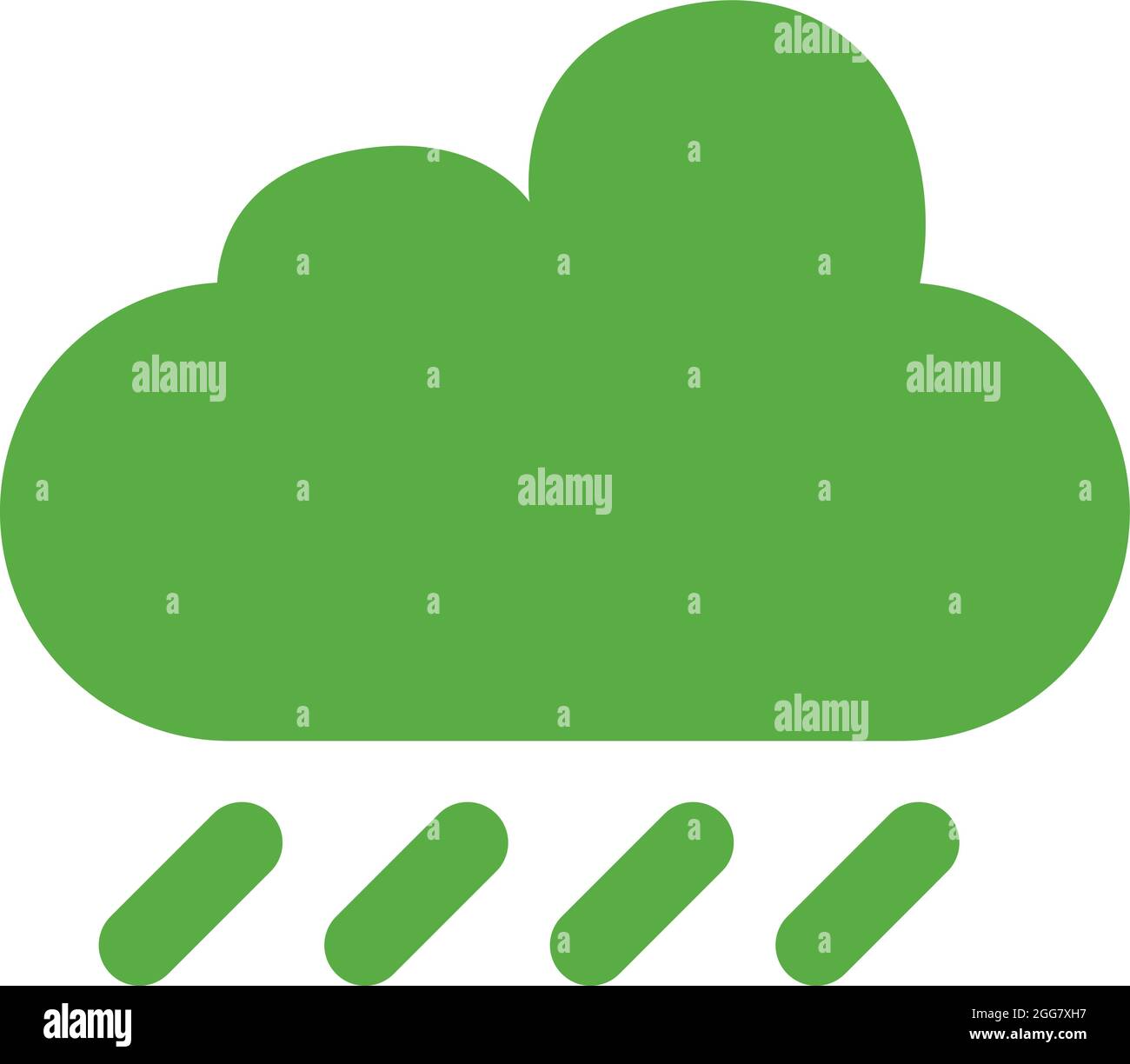 Green rain cloud, illustration, on a white background Stock Vector ...