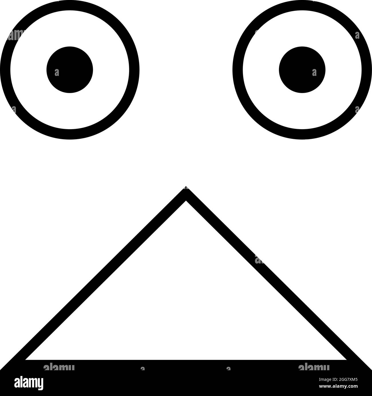 Emoticon shock face, illustration, on a white background Stock Vector ...