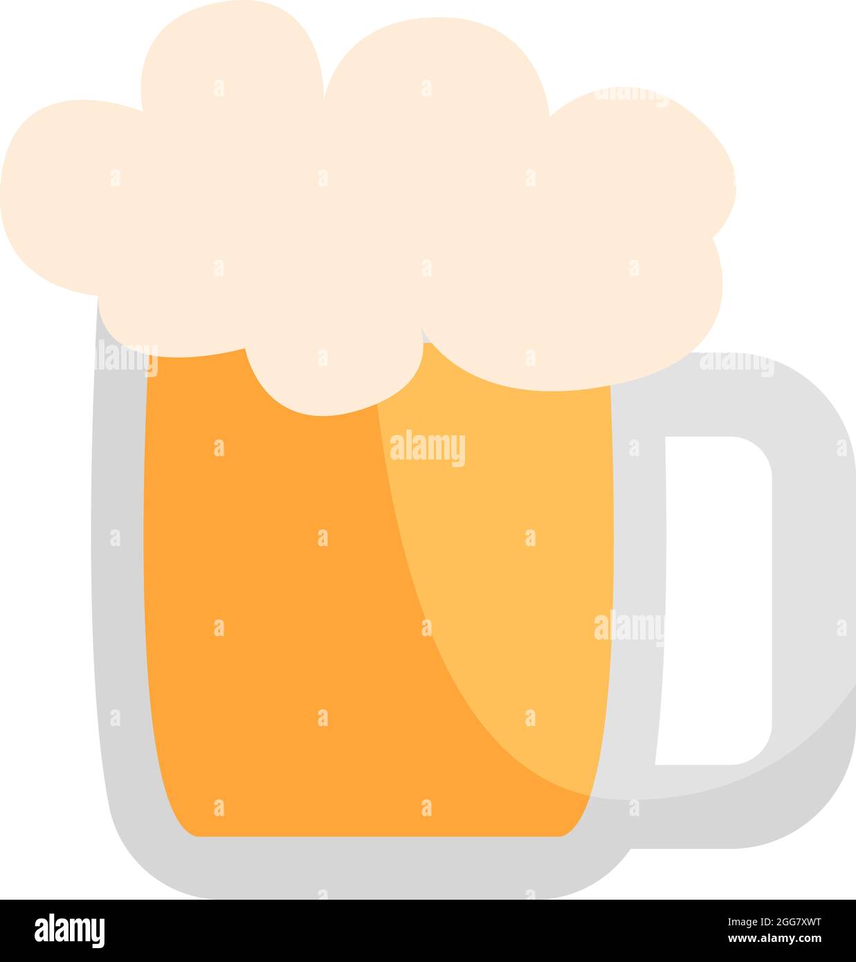 Pint of beer, illustration, on a white background Stock Vector Image ...