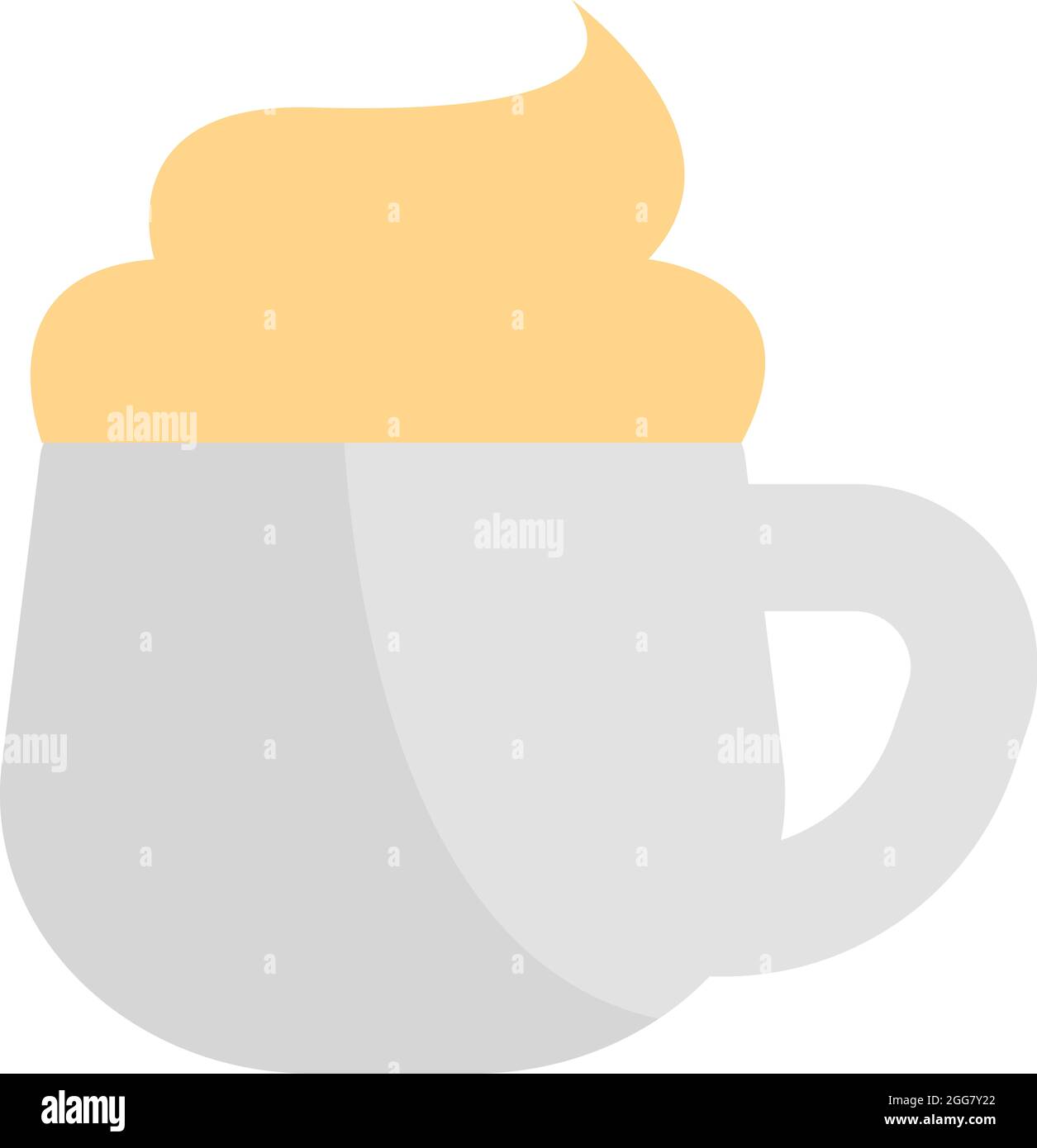 Coffee with cream in a cup, illustration, on a white background Stock ...