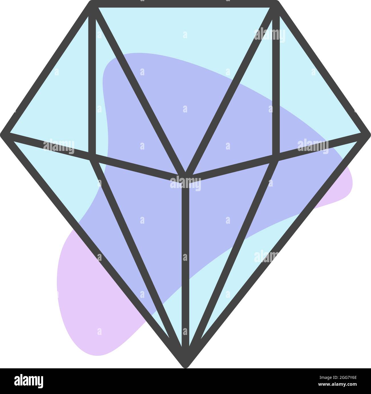 Blue diamond crystal, illustration, on a white background Stock Vector ...