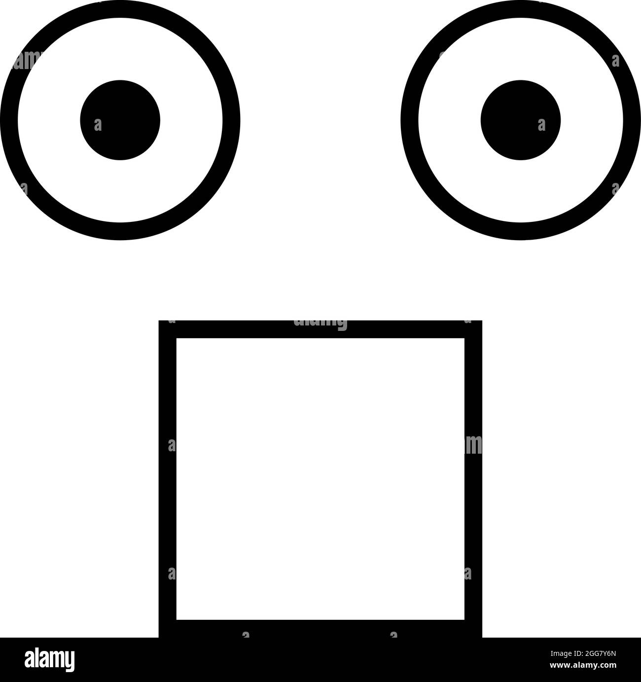 Shock emoticon face, illustration, on a white background Stock Vector ...