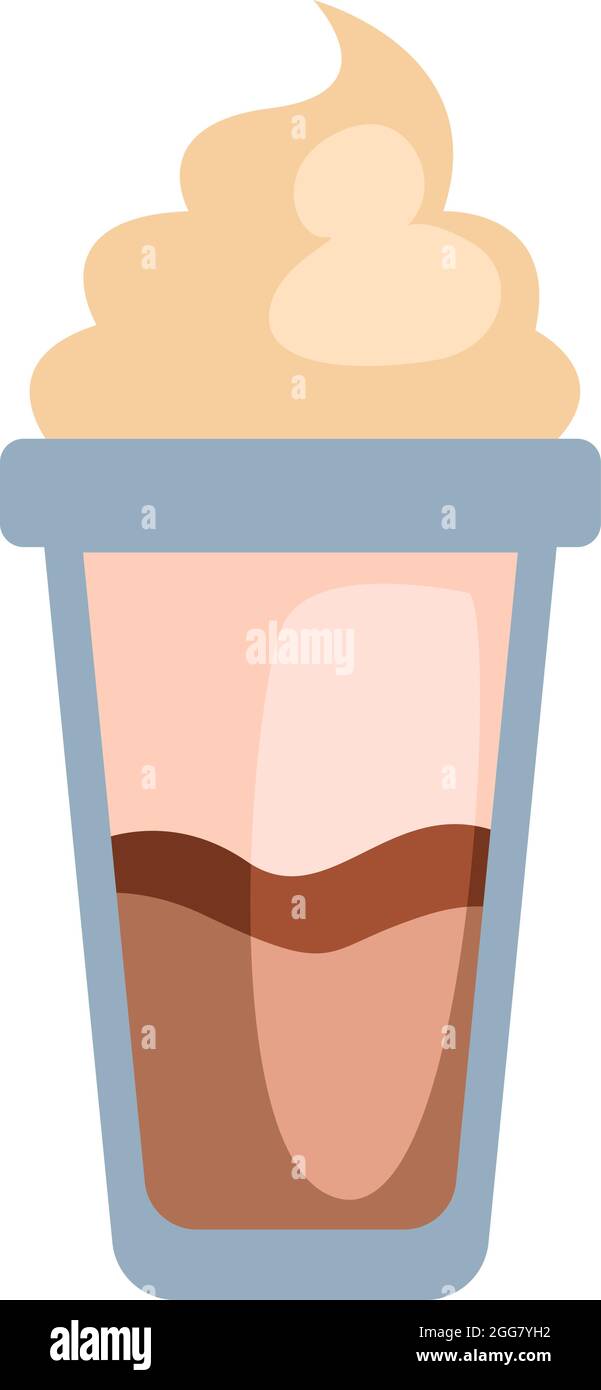 Iced coffee, illustration, on a white background Stock Vector Image ...