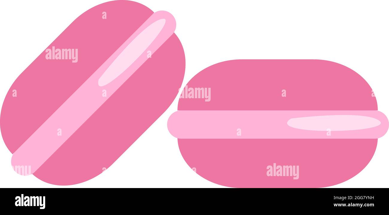 Pink macaron, illustration, on a white background Stock Vector Image ...