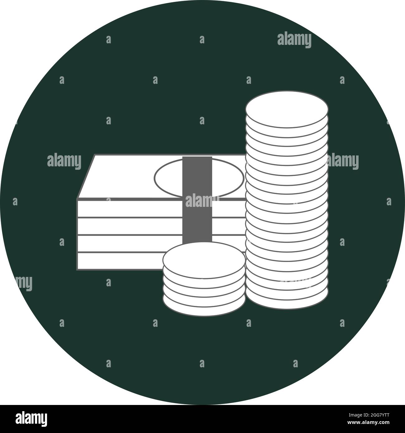 Notes and coins, illustration, on a white background Stock Vector Image ...