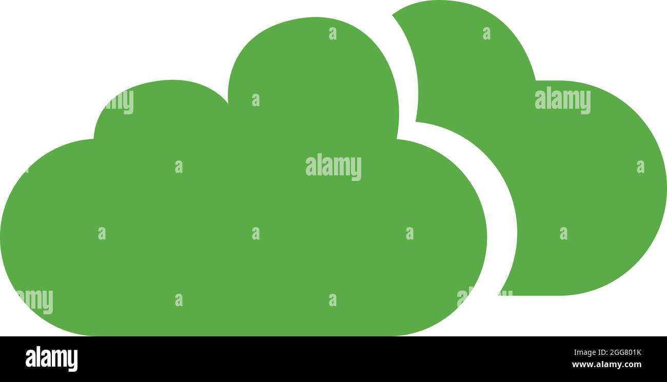 Green clouds, illustration, on a white background Stock Vector Image ...