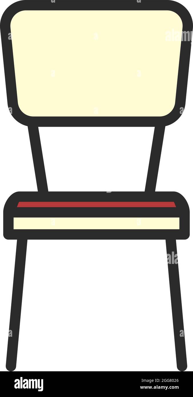 White kitchen chair, illustration, on a white background Stock Vector ...