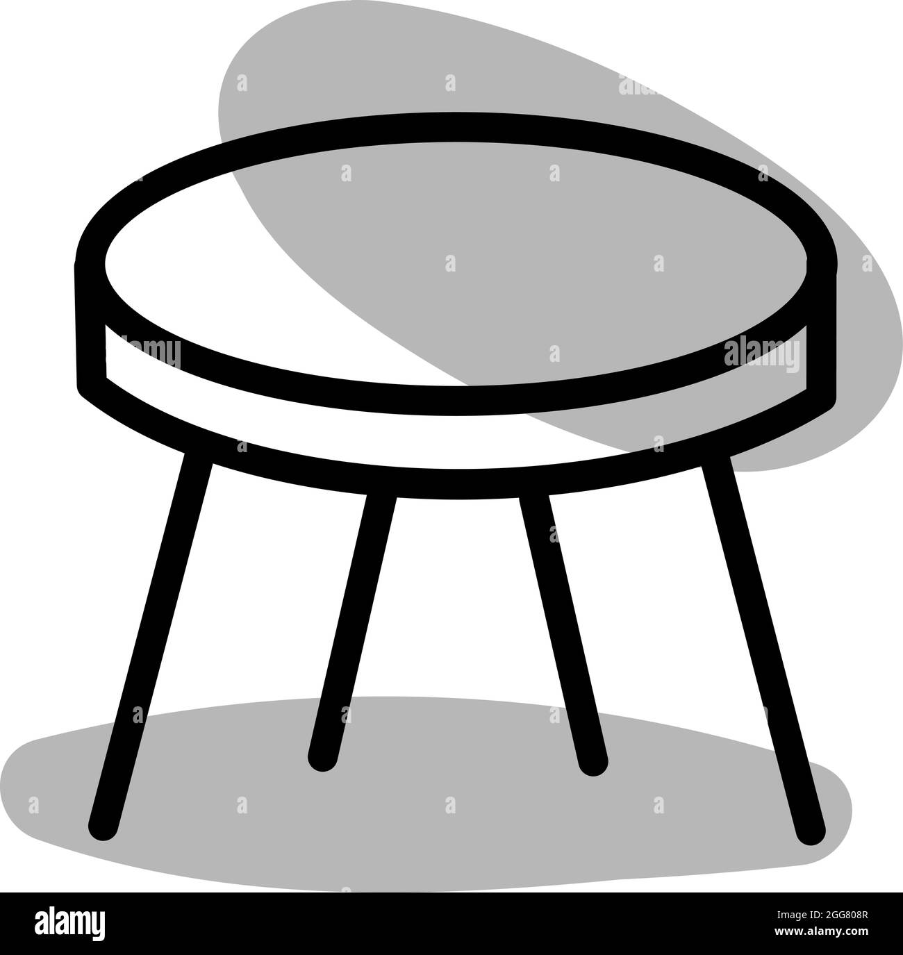 Black simple chair, illustration, on a white background Stock Vector ...