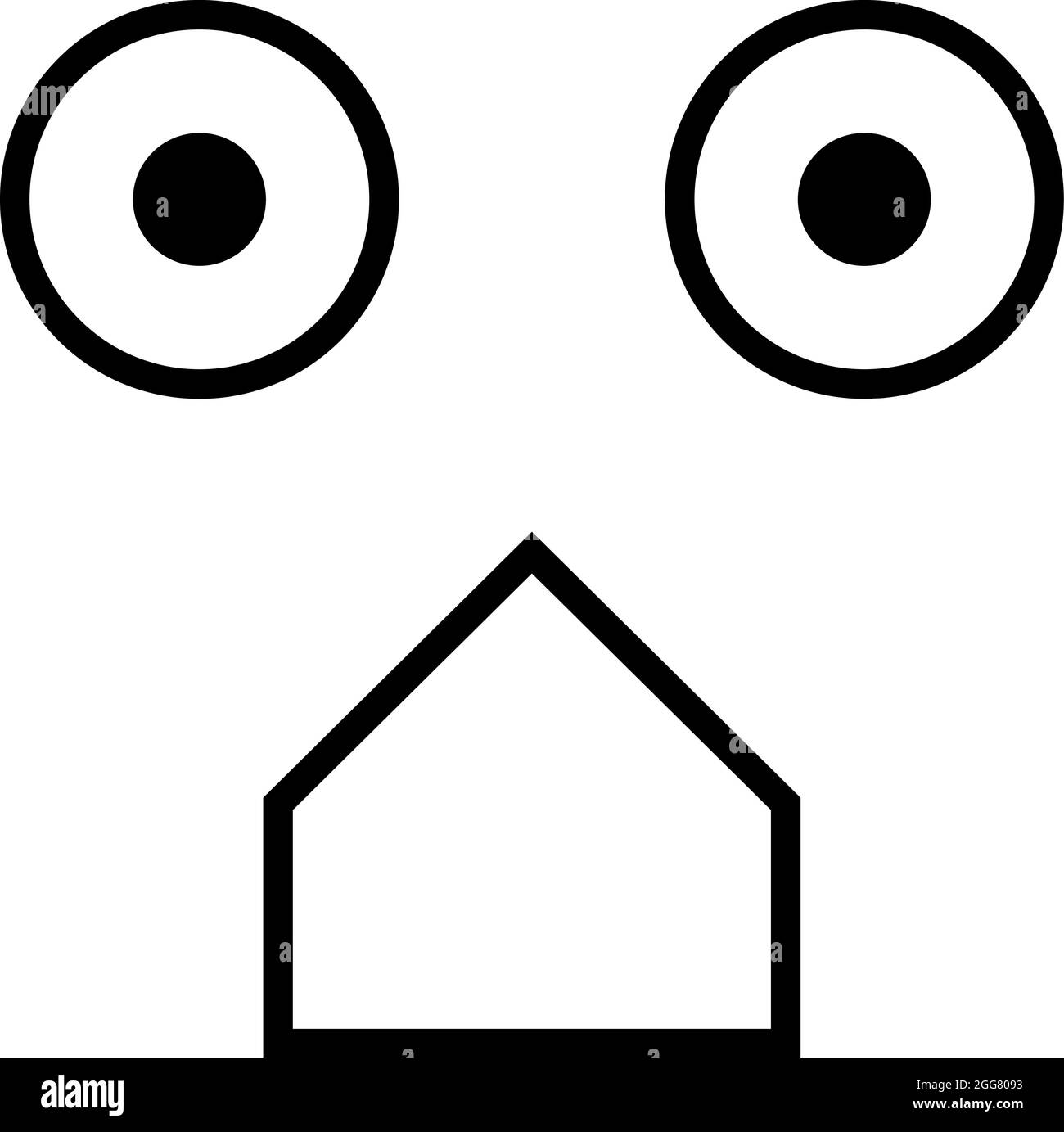 Emoticon wow face, illustration, on a white background Stock Vector ...