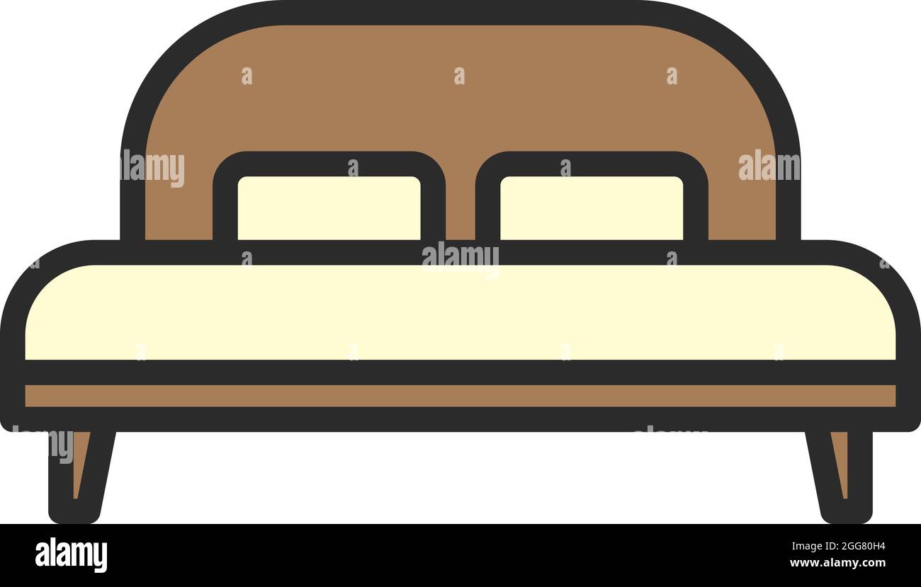 Wooden bed, illustration, on a white background Stock Vector Image ...