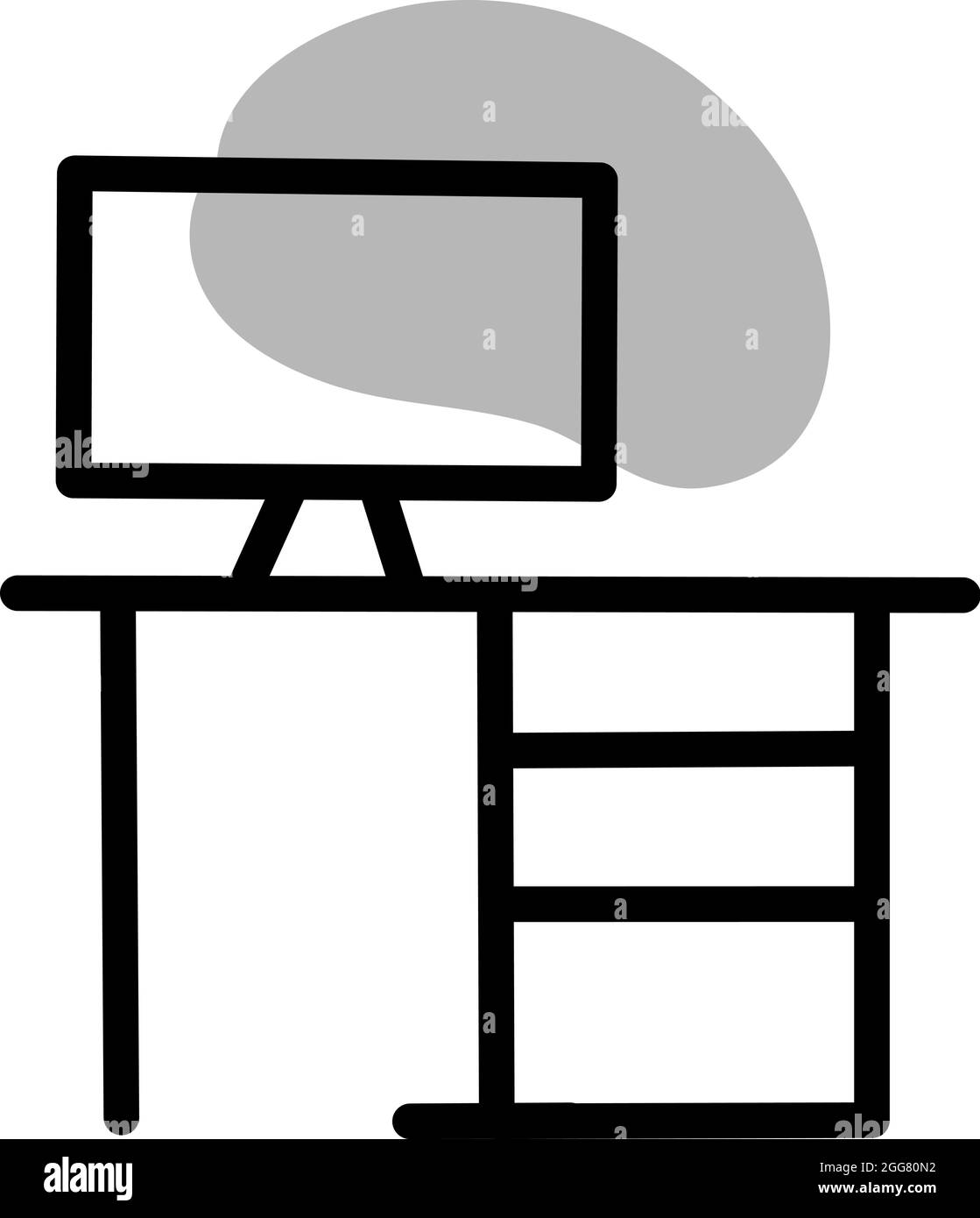 Workspace desk chair computer Stock Vector Images - Alamy