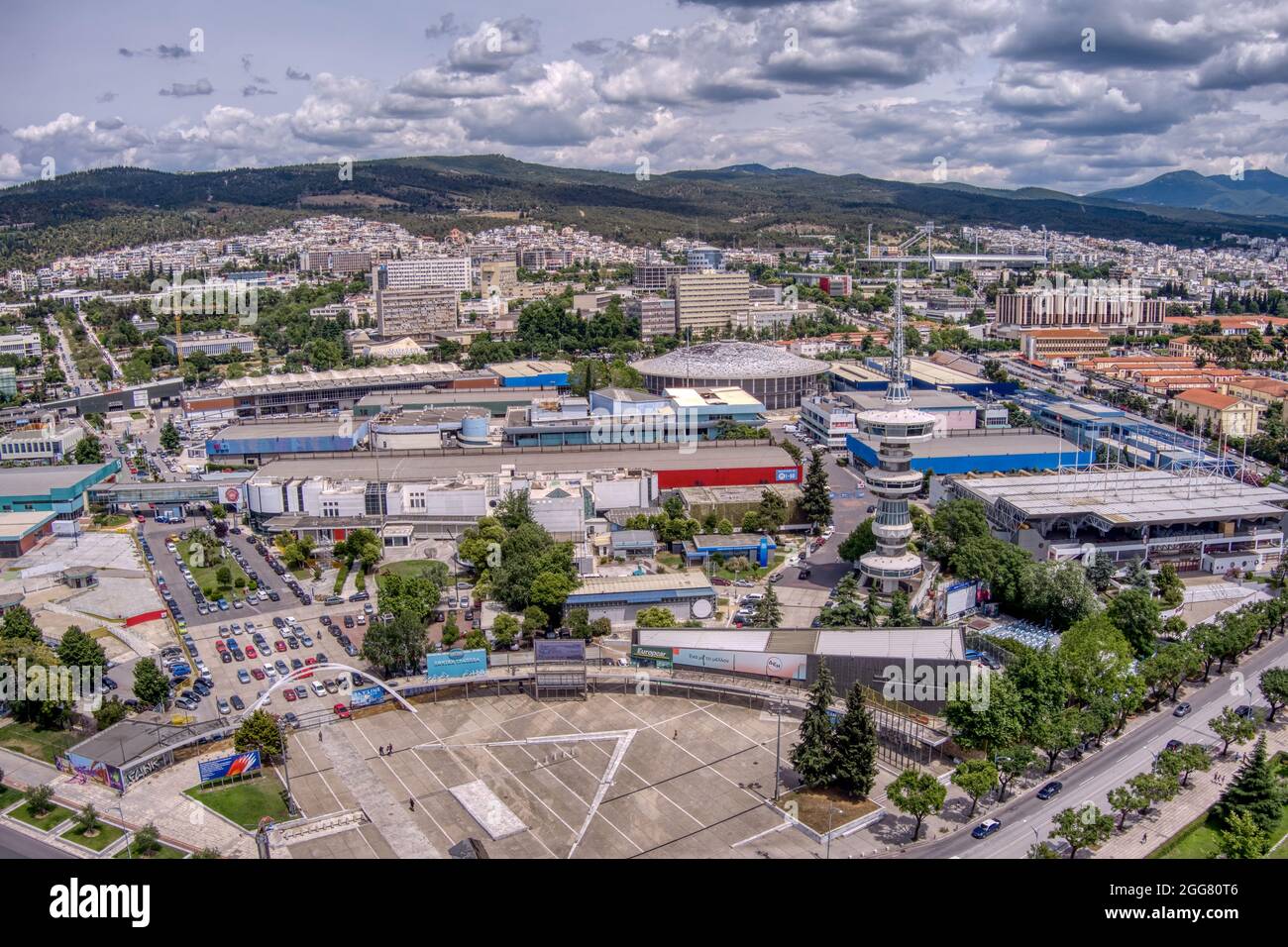 aerial view of the city of Thessaloniki from the area HELEXPO ...