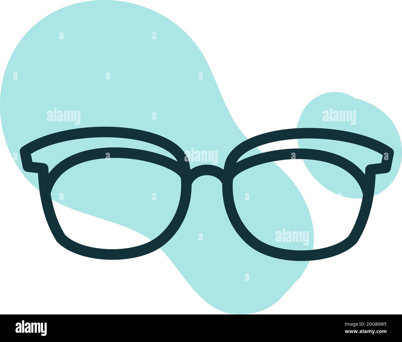 Glasses with fat frame, illustration, on a white background Stock ...