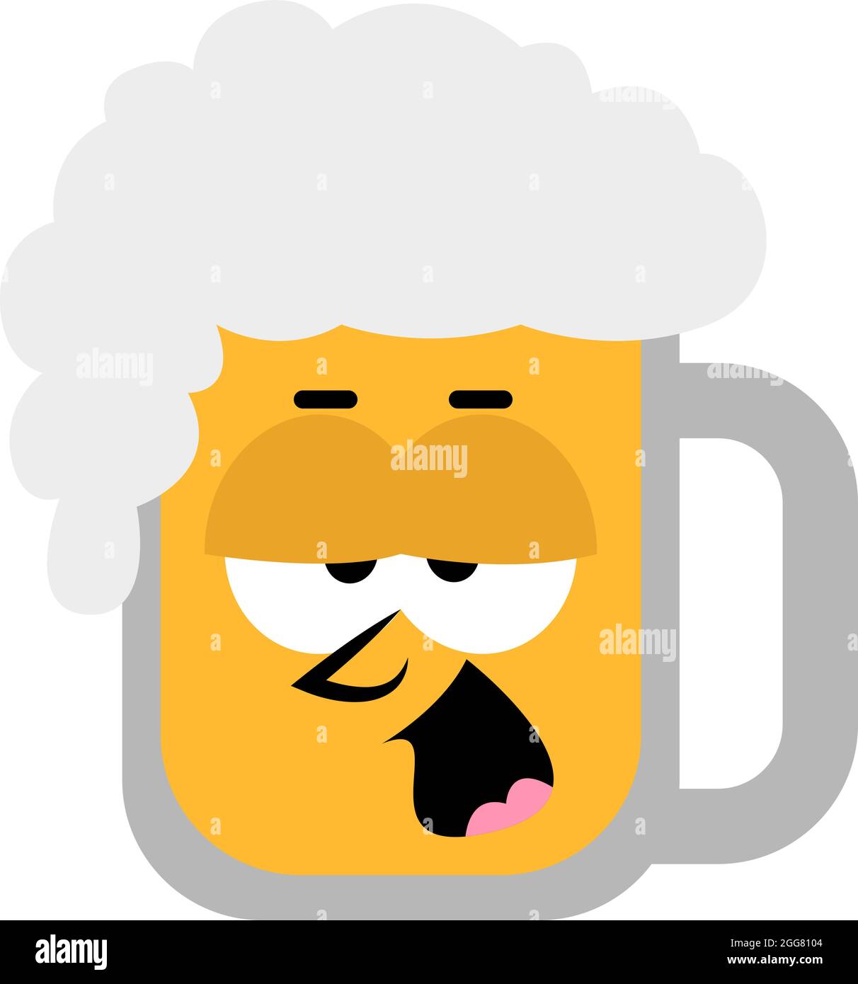 Drunk beer jug, illustration, on a white background Stock Vector Image ...