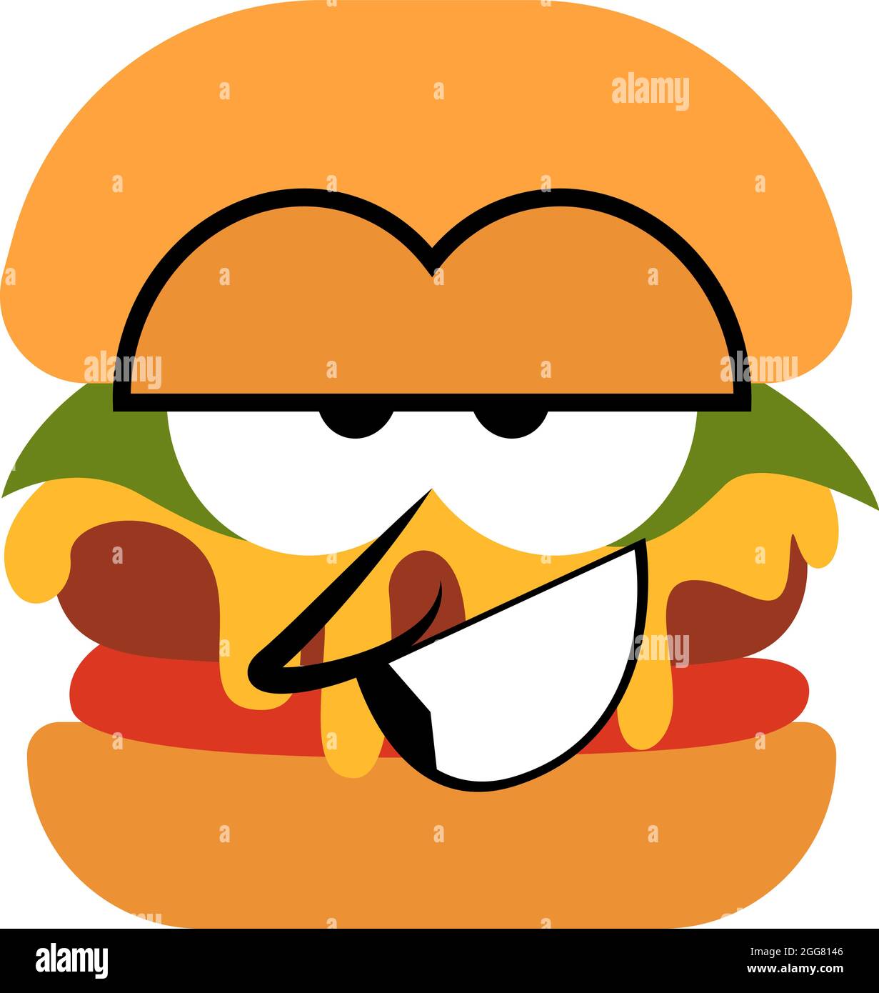 Happy burger, illustration, on a white background Stock Vector Image ...