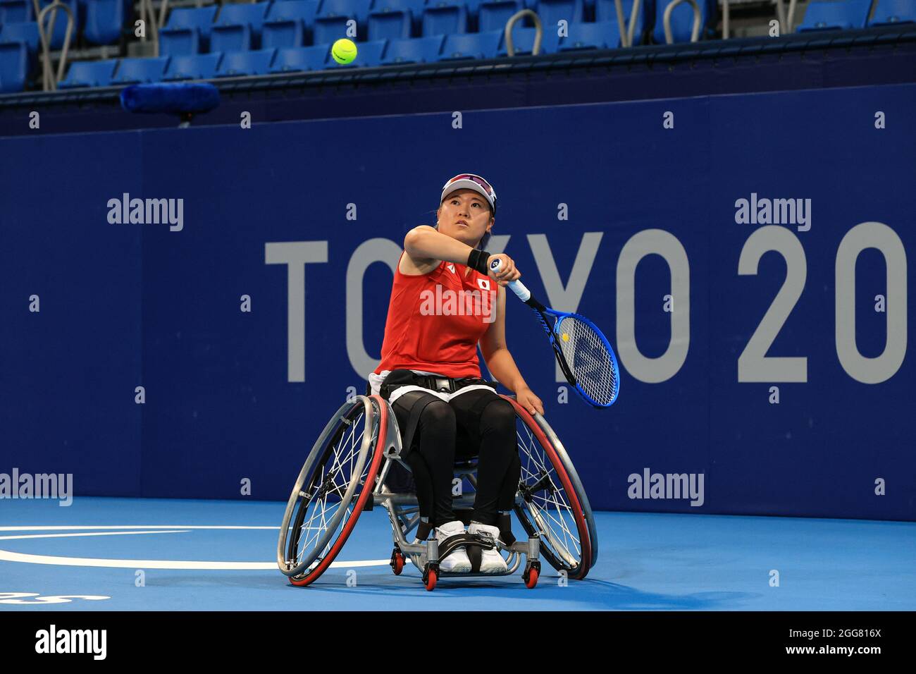 Tokyo, Japan. 29th Aug, 2021. Saki Takamuro (JPN) Wheelchair Tennis ...