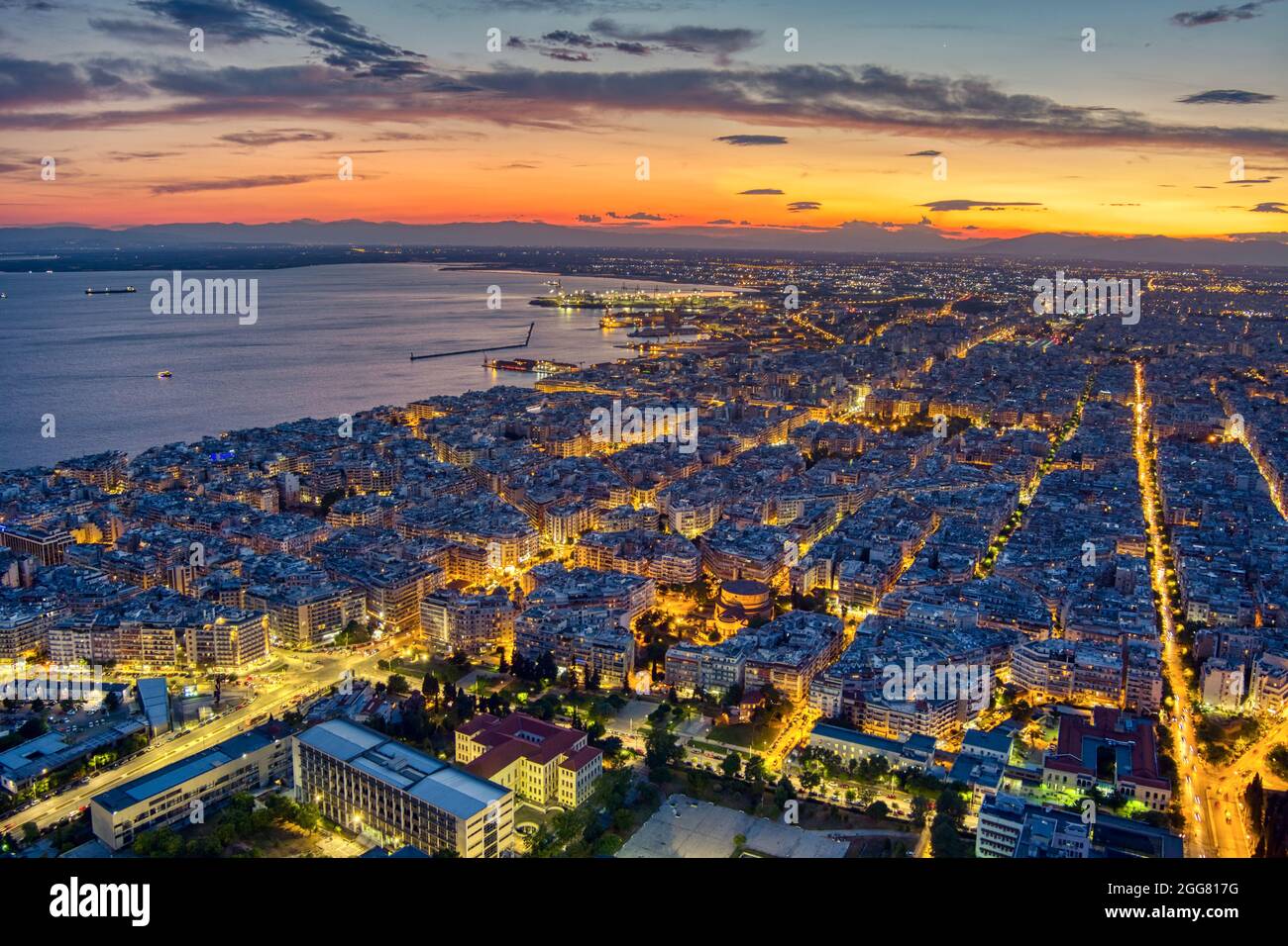 Aerial View Of A City Of Greece