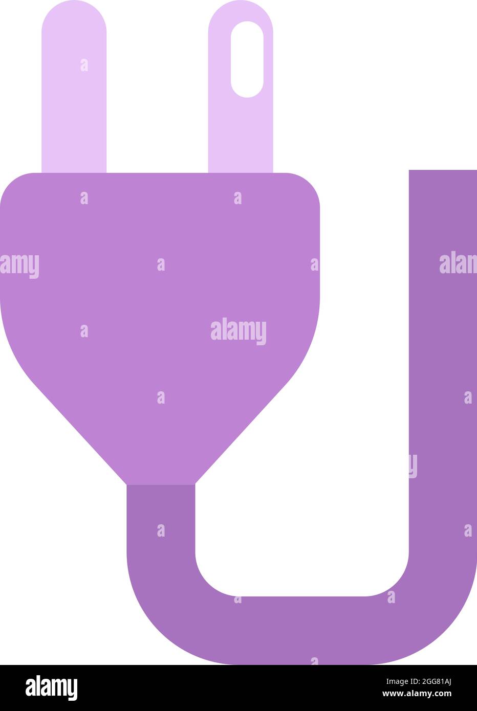 Purple electric plug, illustration, on a white background Stock Vector ...