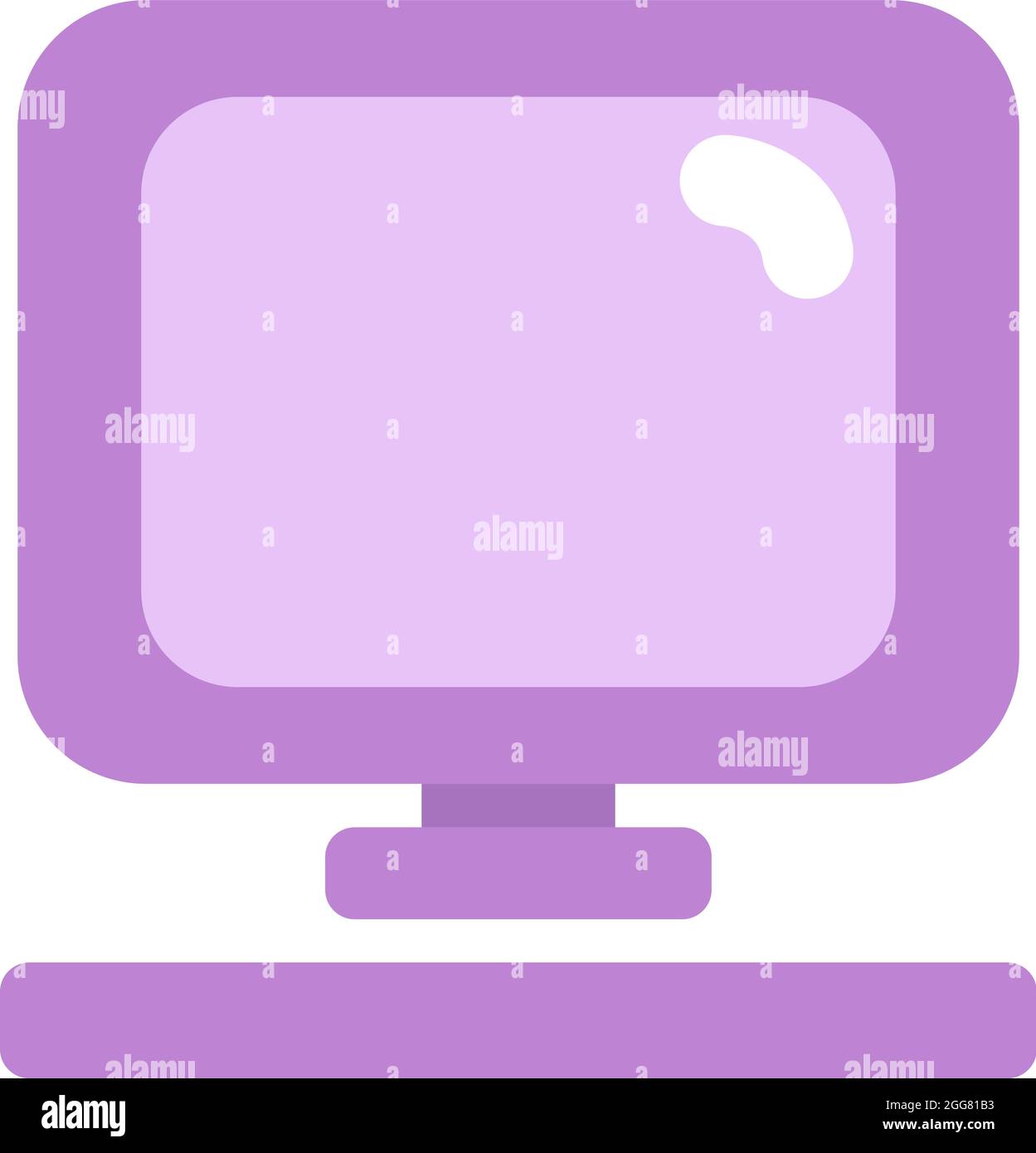 Purple computer, illustration, on a white background Stock Vector Image ...