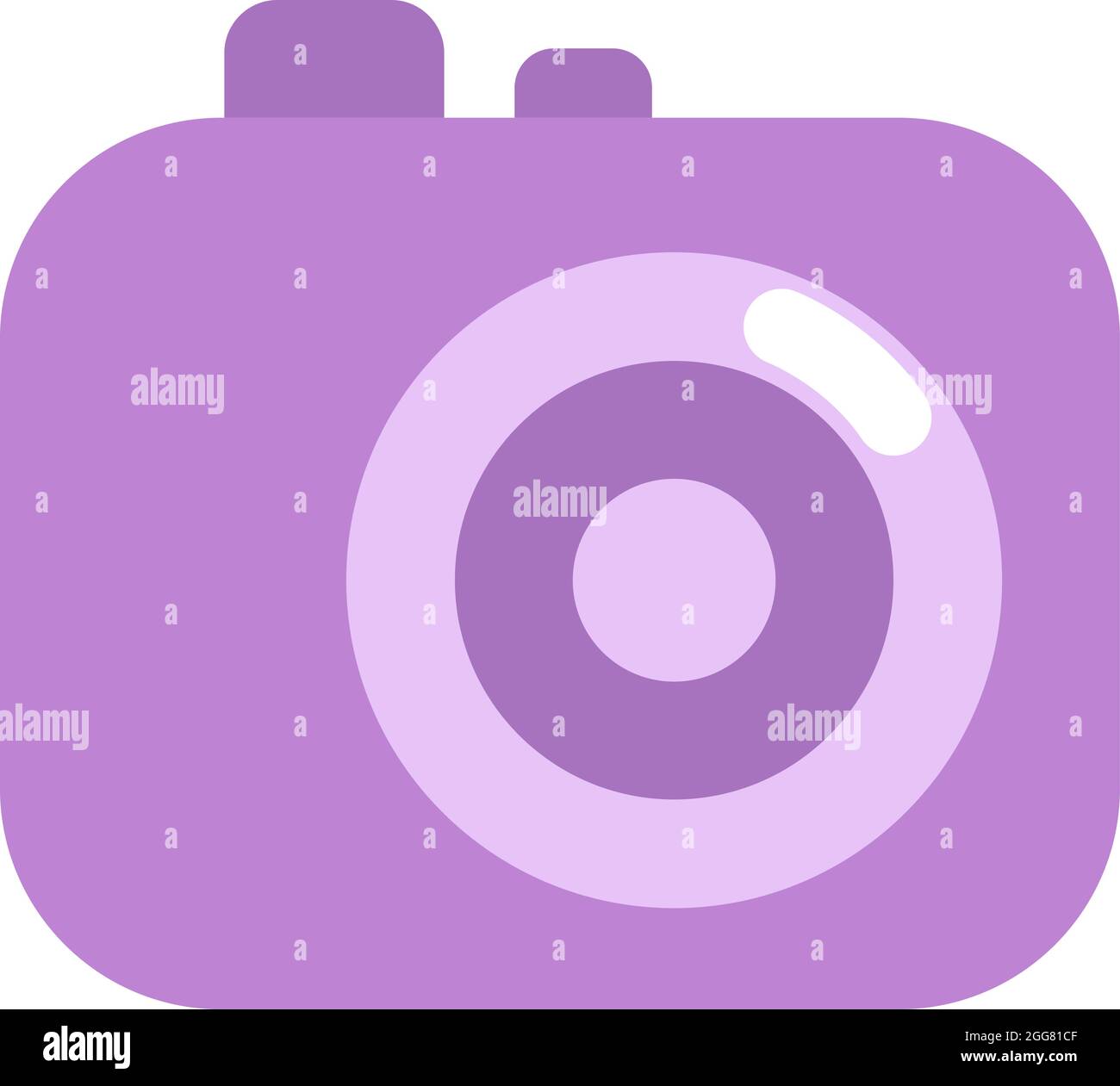 Purple camera, illustration, on a white background Stock Vector Image ...
