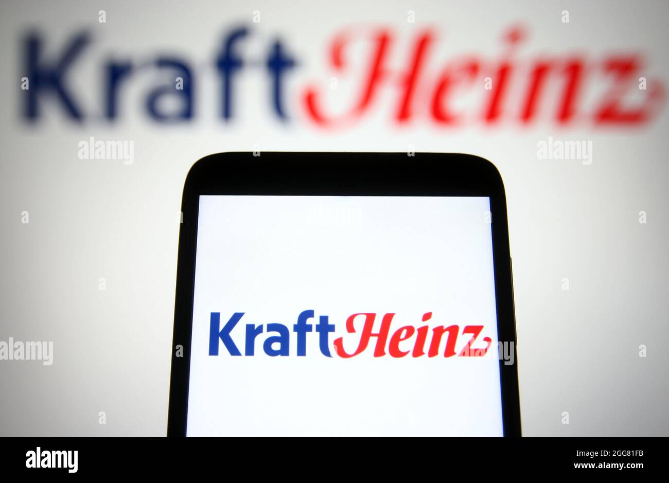 In this photo illustration, Kraft Heinz Company (KHC) logo is seen on a ...