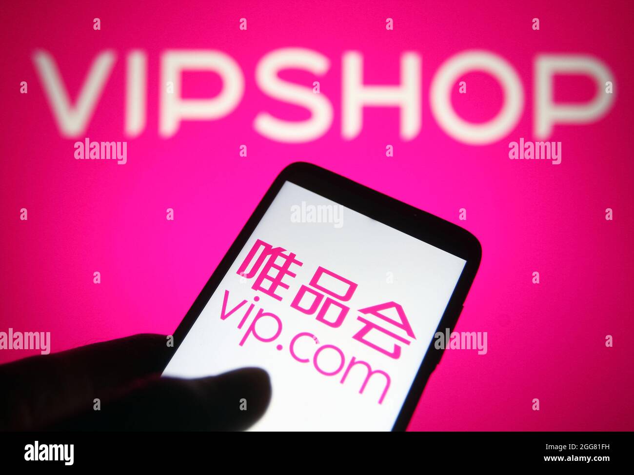 In this photo illustration, Vipshop logo of a Chinese e-commerce ...