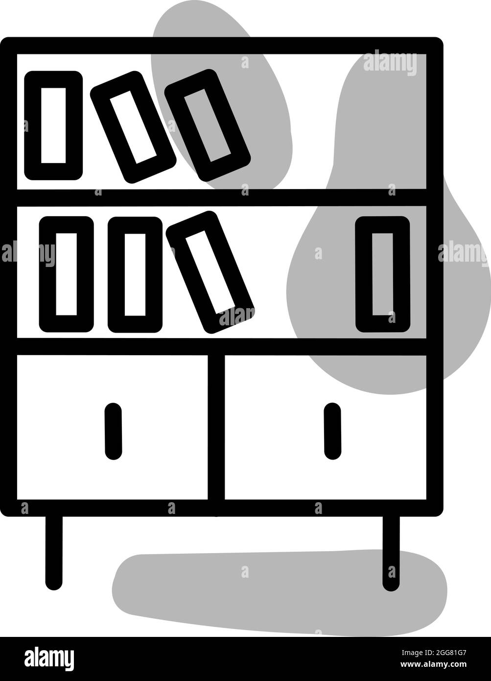 Black bookshelf, illustration, on a white background Stock Vector Image ...