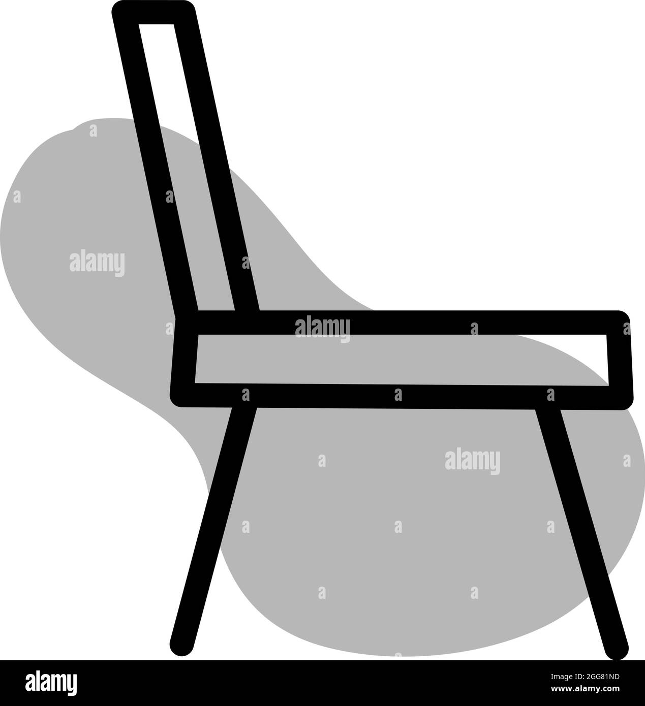 Black kitchen chair, illustration, on a white background Stock Vector ...