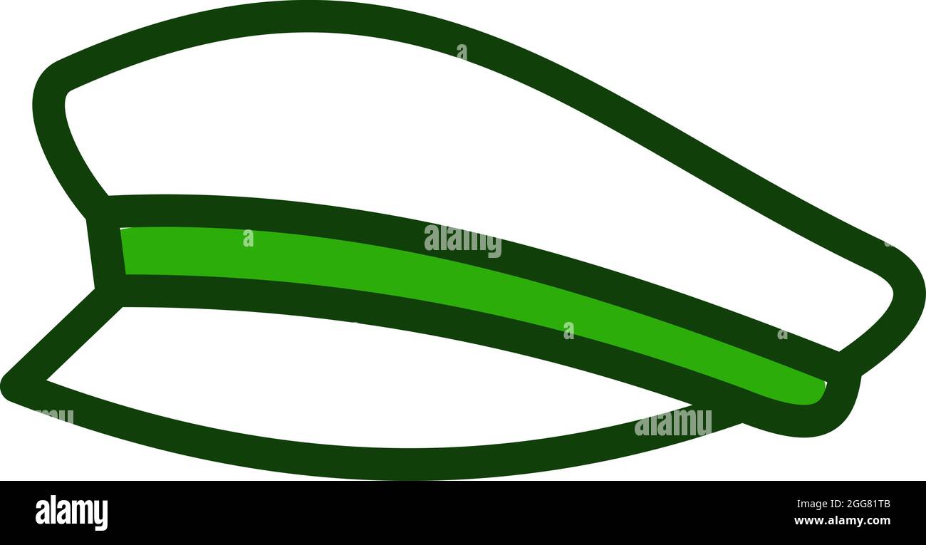 Sailor green hat, illustration, on a white background Stock Vector ...