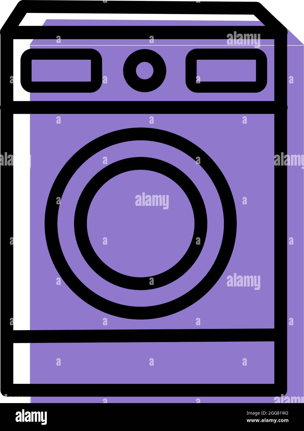 Purple washing machine, illustration, on a white background Stock ...
