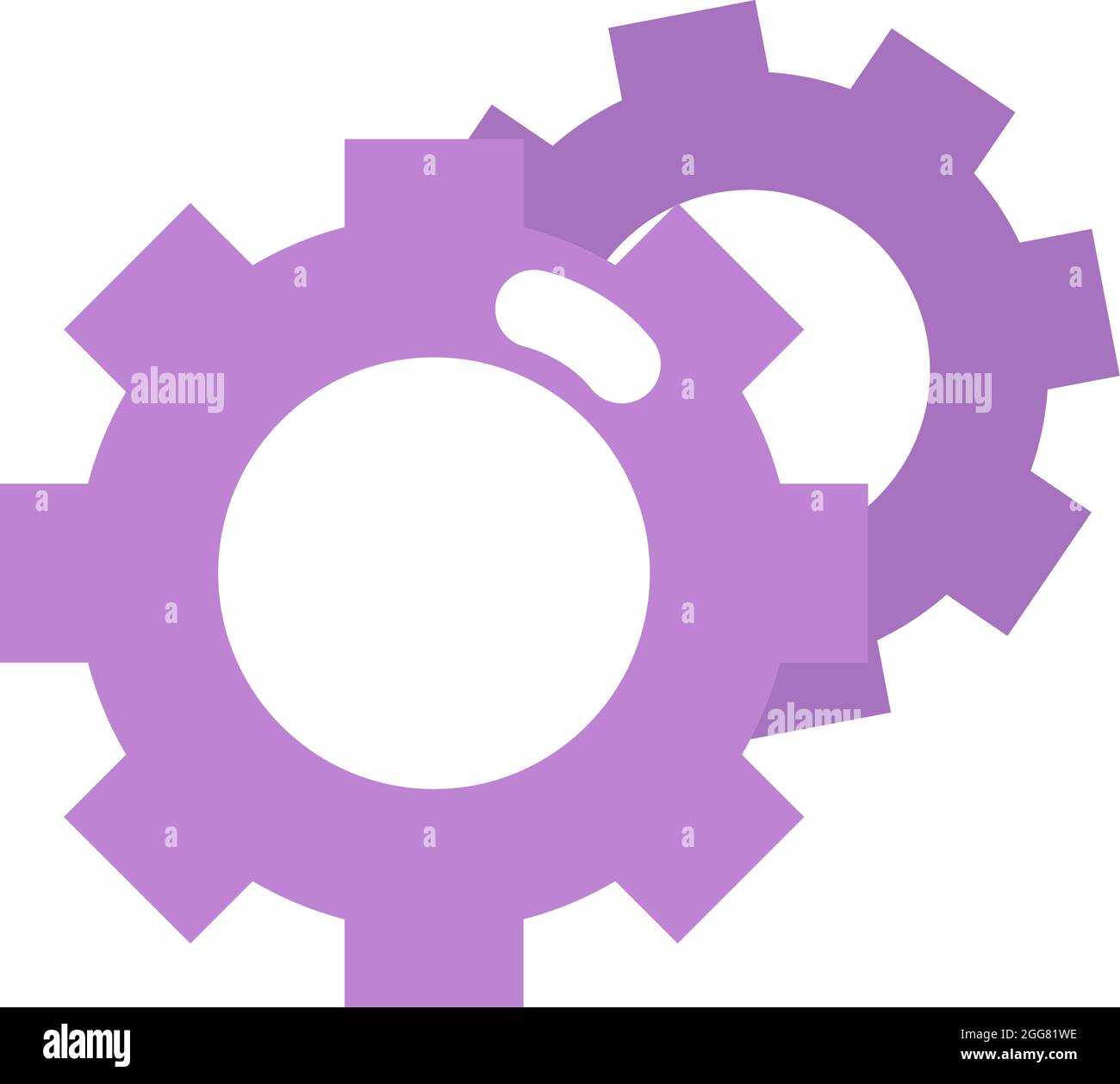 Purple gear wheel, illustration, on a white background Stock Vector ...